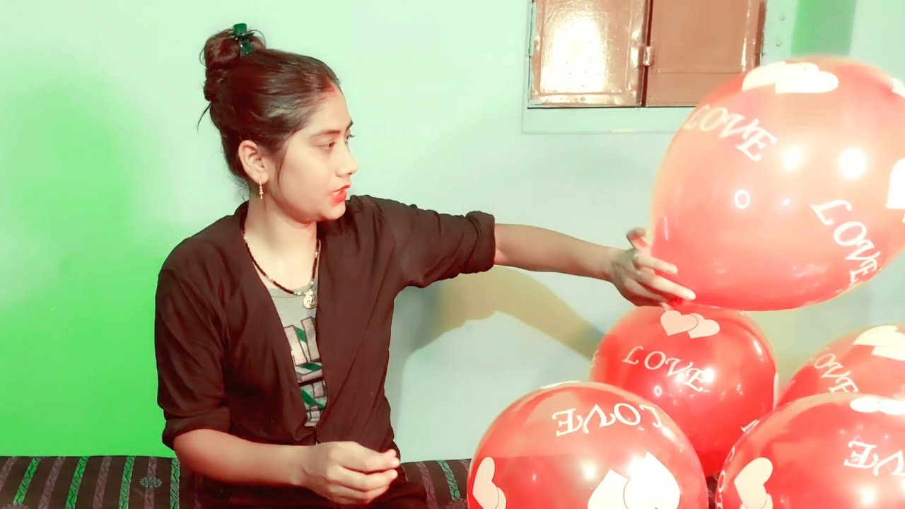 red love & hearts print balloons blowing by me // balloon blowing ...