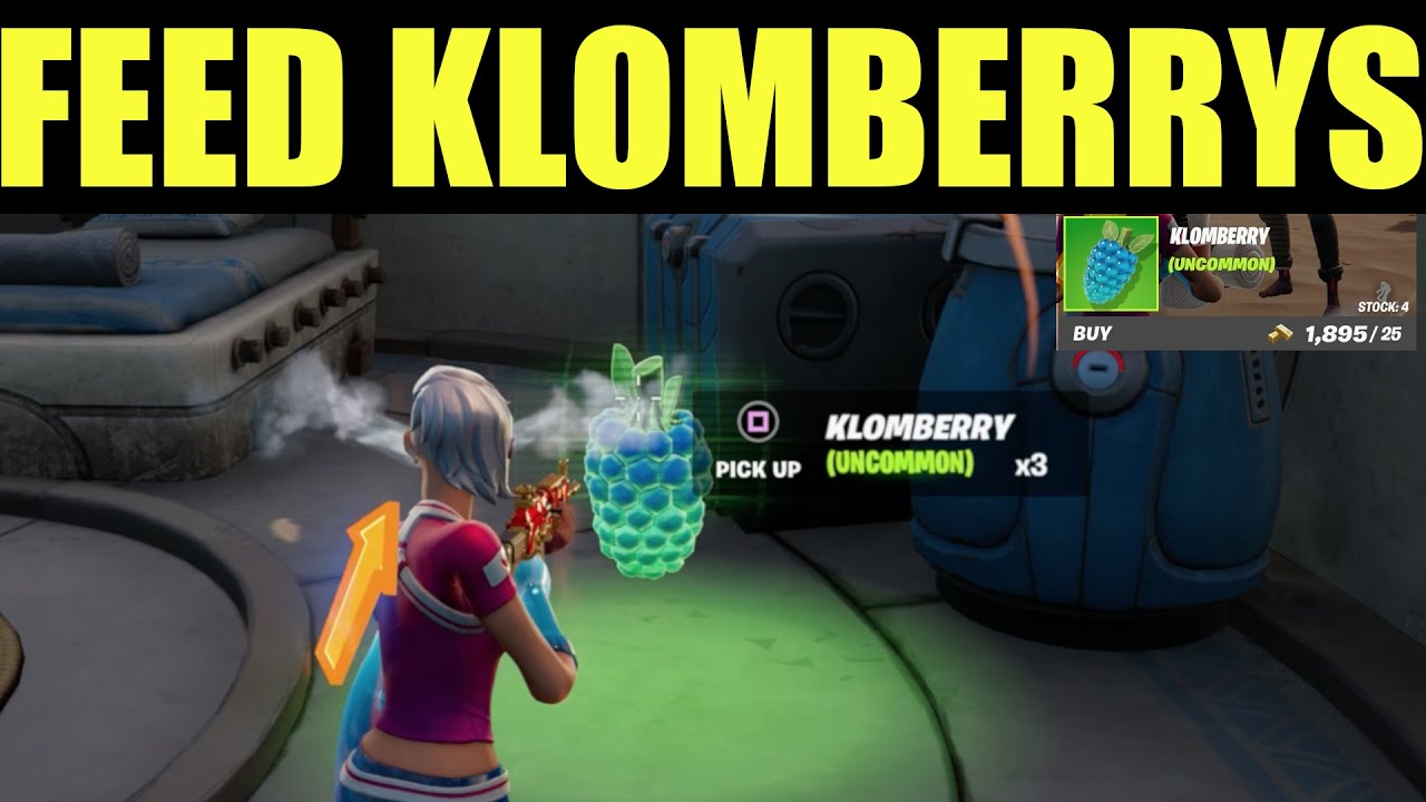 Feed Klomberries to a klombo - Fortnite KLOMBERRY LOCATION (how & where ...