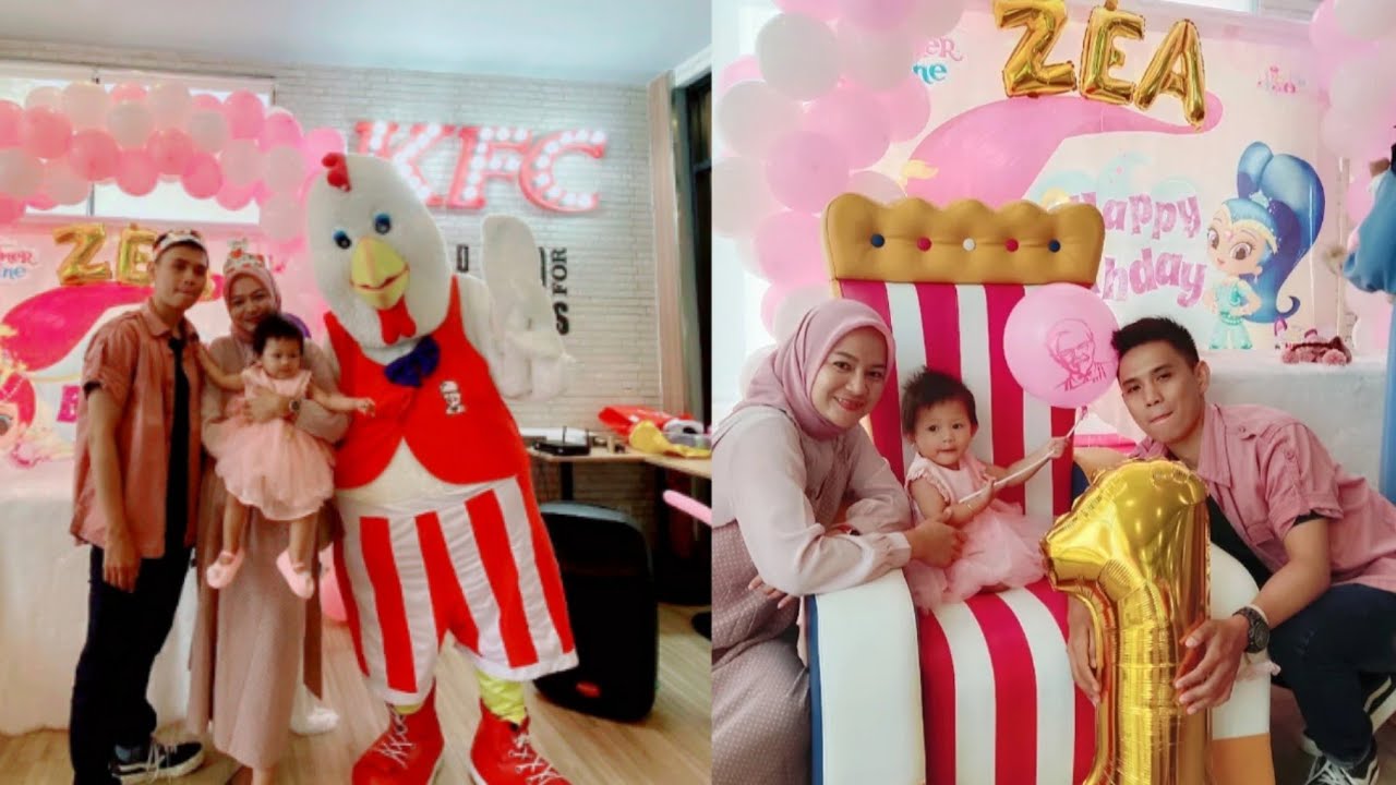 Ulang Tahun 1 tahun Zea di KFC bersama Badut Chaki - YouTube