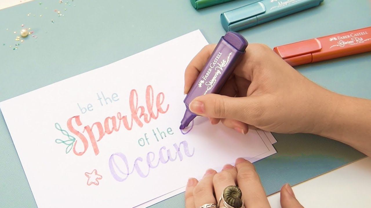 Lettering with Metallic Highlighters | Faber-Castell - YouTube