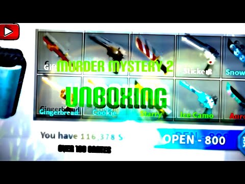 UNBOXING over 100 CRATES in MURDER MYSTERY 2… | Roblox Murder Mystery 2 ...