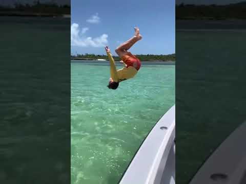 Doing a backflip off a boat - YouTube