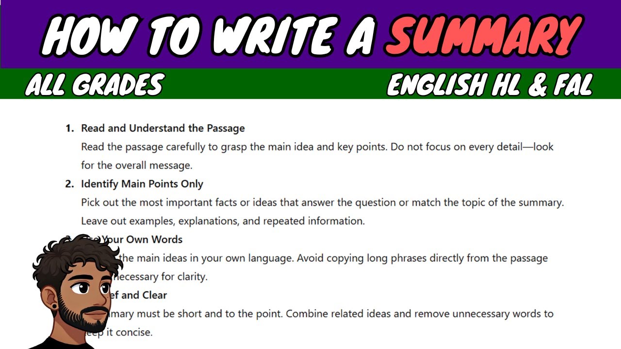 How to Write a Summary | English HL & FAL - YouTube