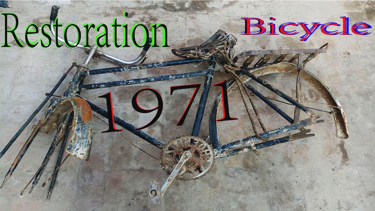 Restoration rusty and broken bicycle 1971 - YouTube