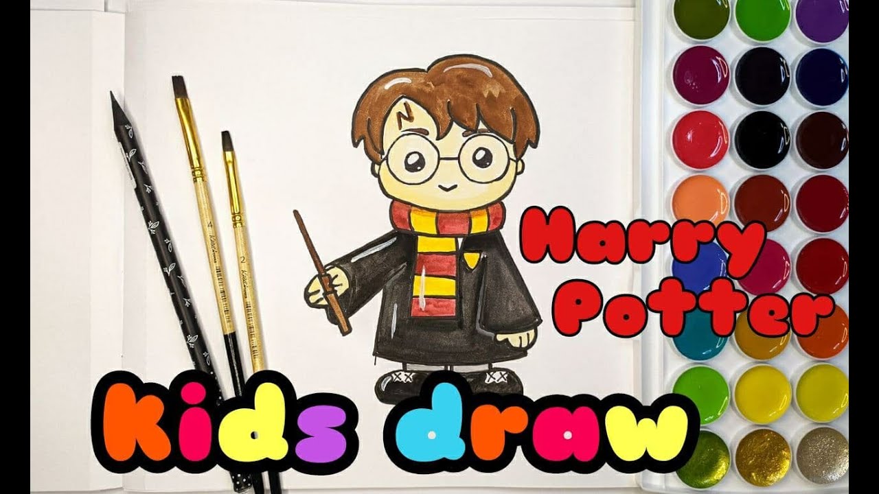 How To Draw a Harry Potter For Kids in 2 Minutes | Hog Easy Drawing ...