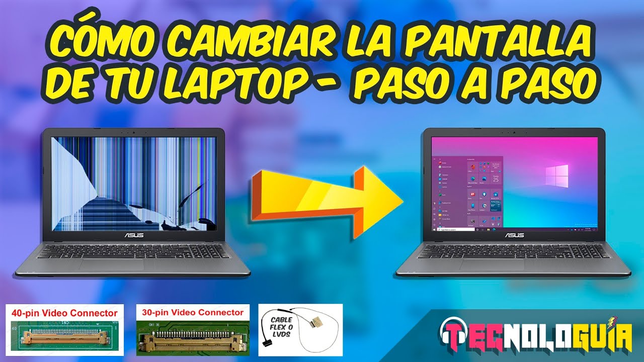 CAMBIAR PANTALLA ROTA DE LAPTOP - YouTube