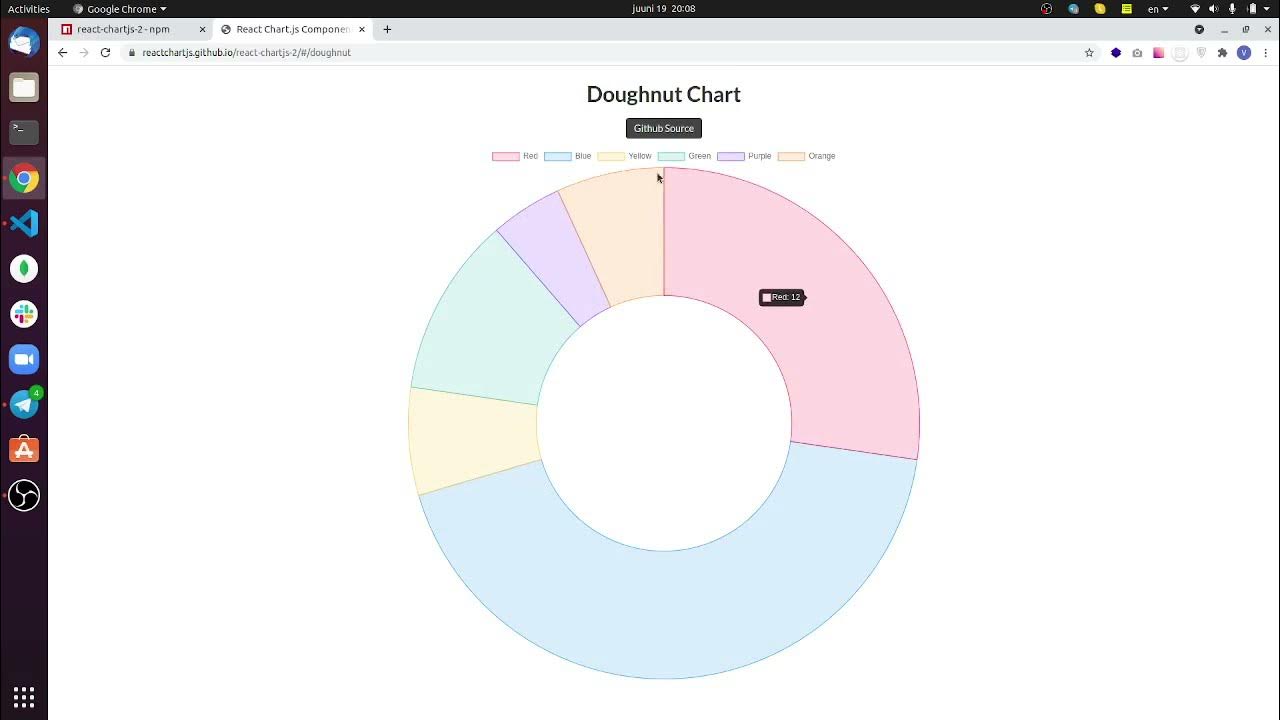 Doughnut diagram - React (npm package) - YouTube