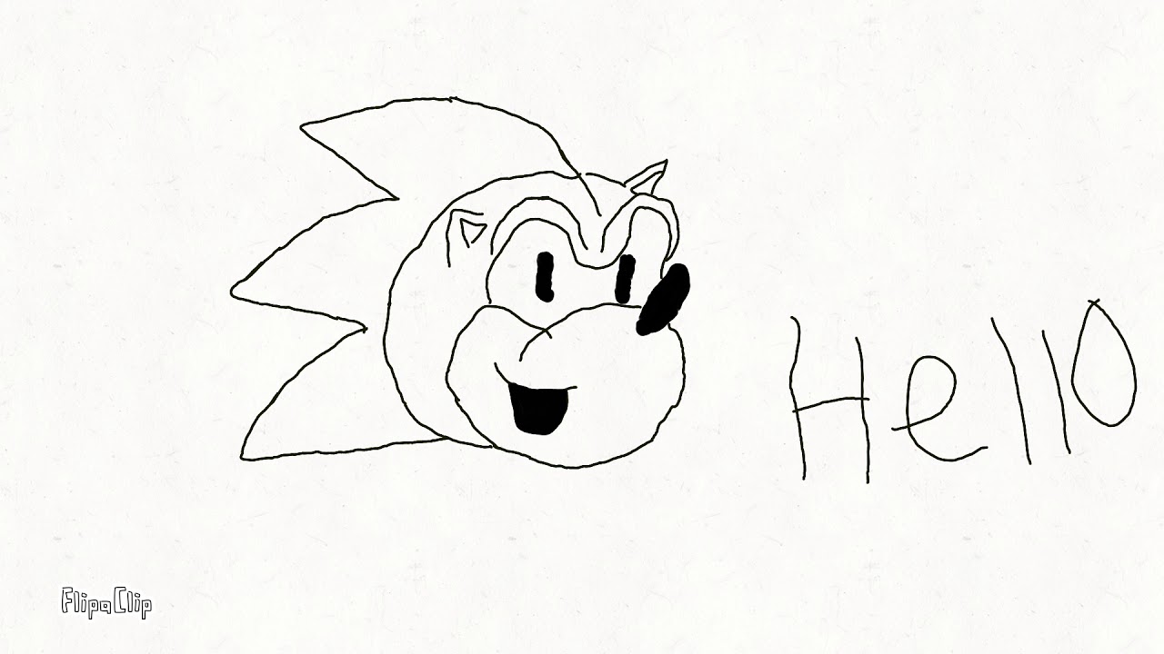 Sonic says hello. My first animation. - YouTube