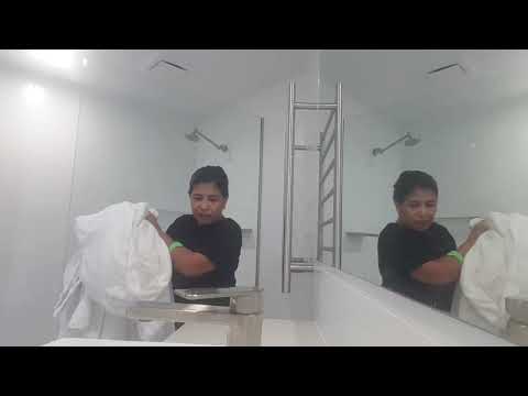 Hotel housekeeper changing Towels/daily room service 