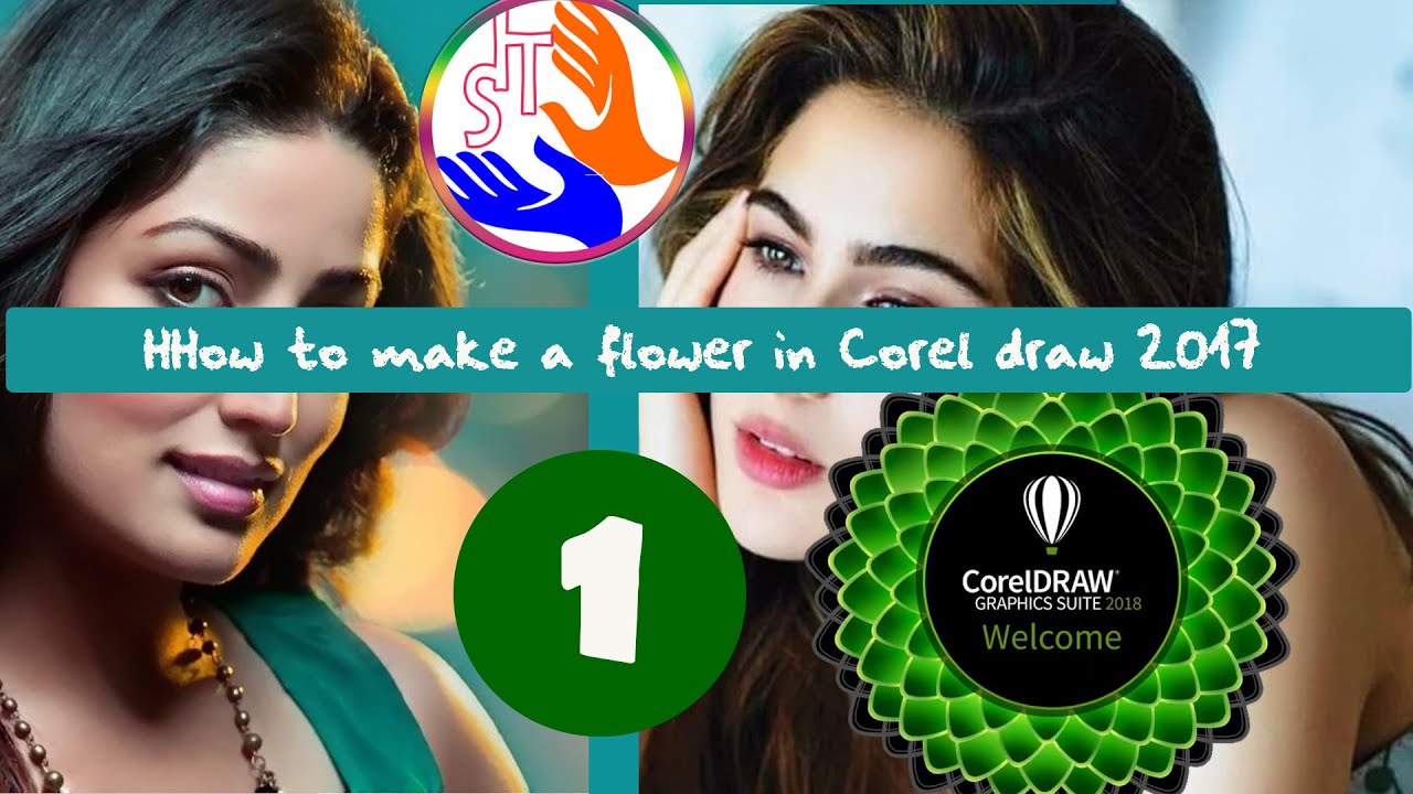 How to make a flower in Corel draw 2017 - YouTube