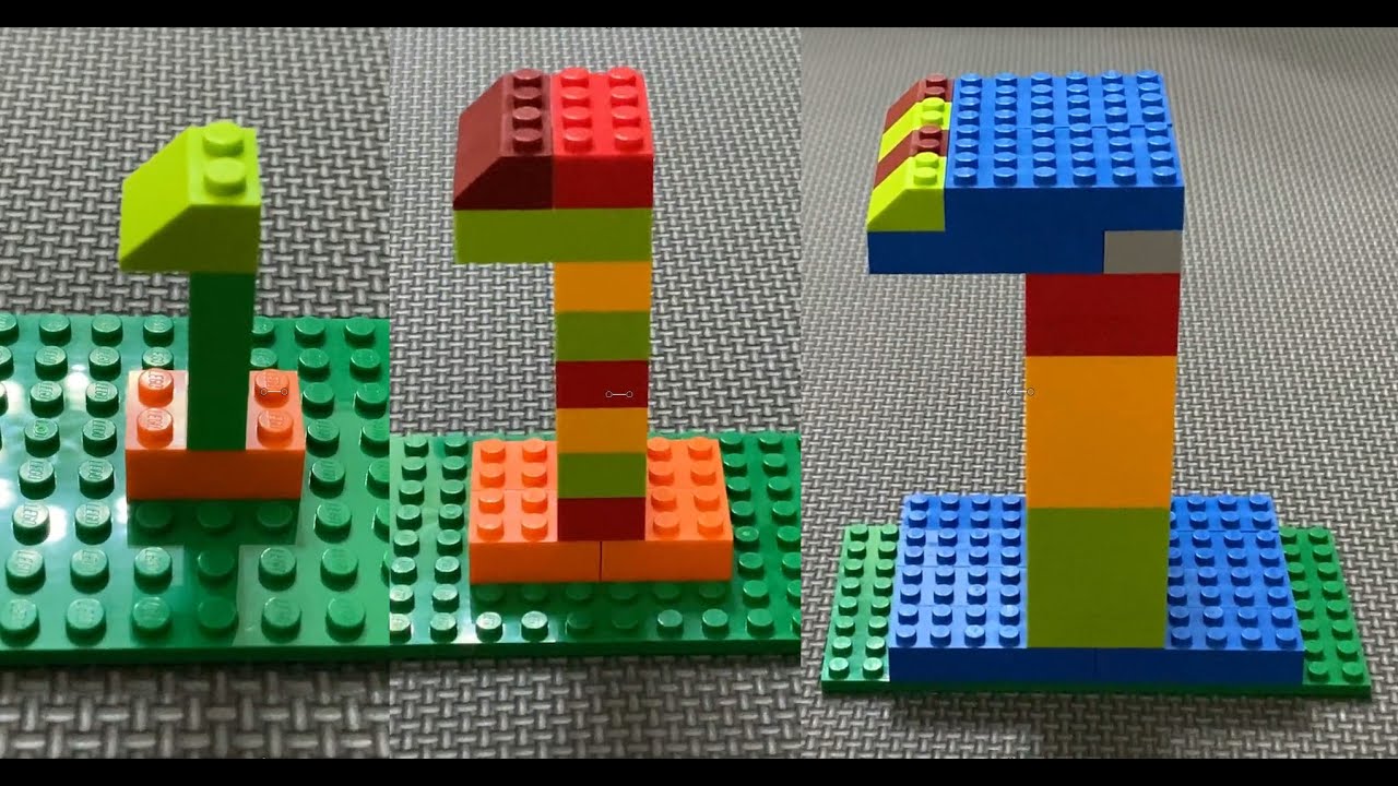 Designing Number One with Bricks Block (Sizes: Small, Medium, Large ...