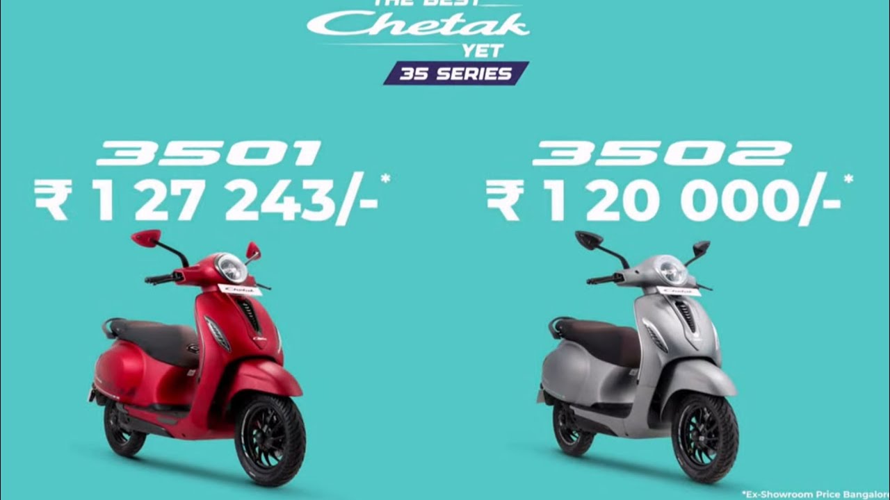 New Bajaj Chetak electric 3501 and 3502 Price - Range, Images, Colours ...