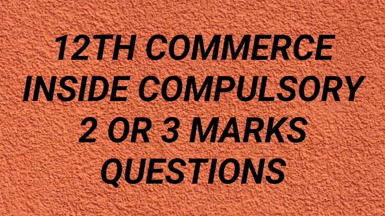 12th Commerce important creative question from inside book /Imp ...