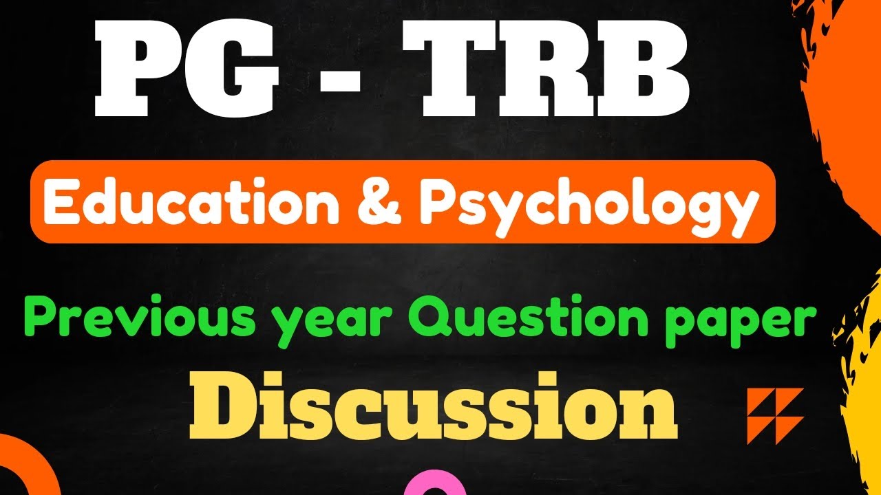 PG TRB Education | Psychology | Previous year Question paper ...