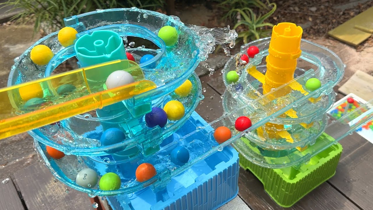 Marble Run Water☆3-stage water slide & lots of colorful balls - YouTube
