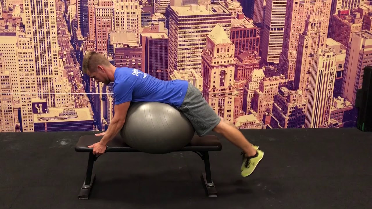 Reverse Hyper on stability ball - YouTube