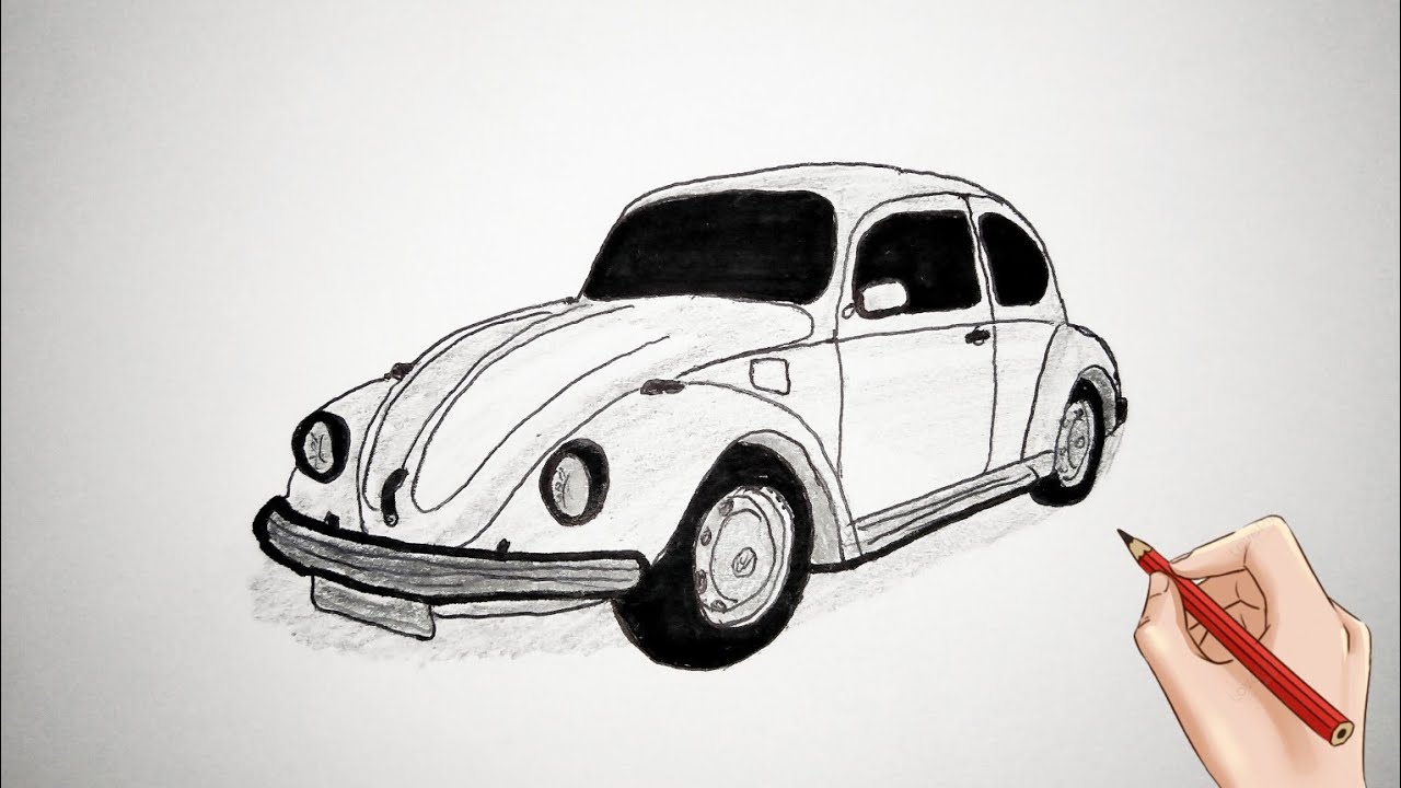 How To Draw Volkswagen beetle | Drawing VW beetle step by step - YouTube