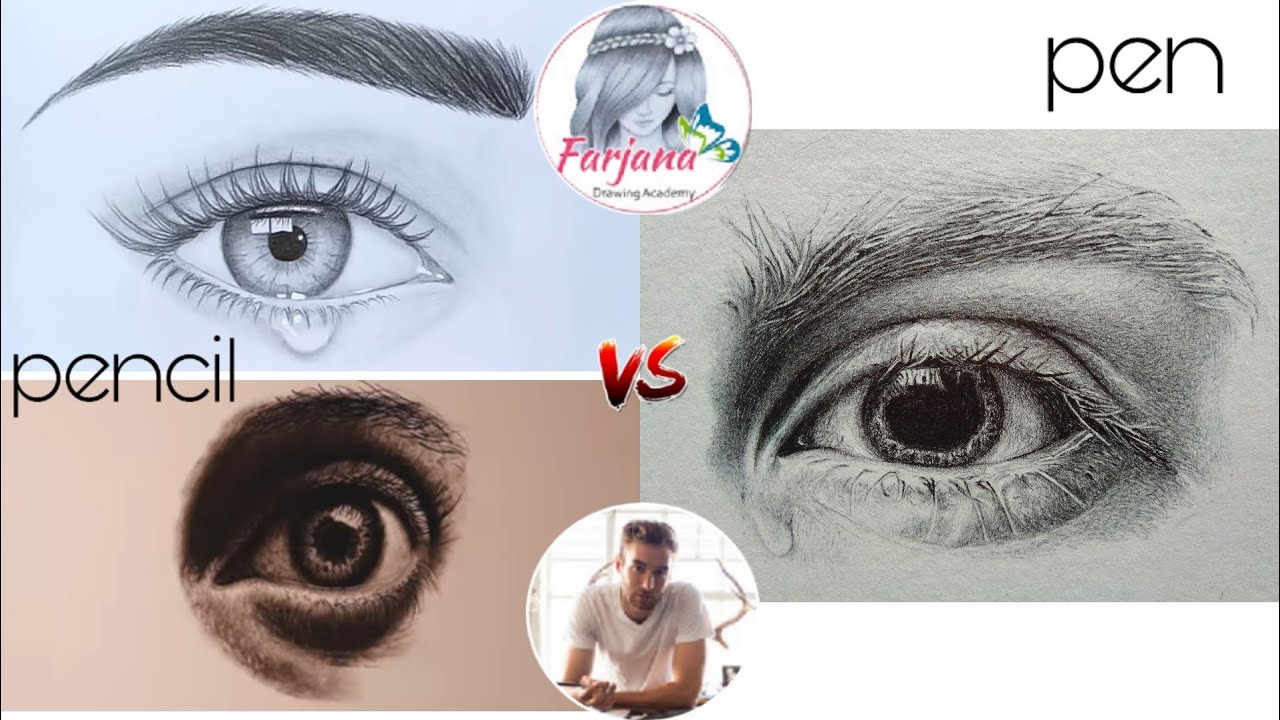 eye drawing : farjana drawing academy VS jono dry VS samrat art - YouTube