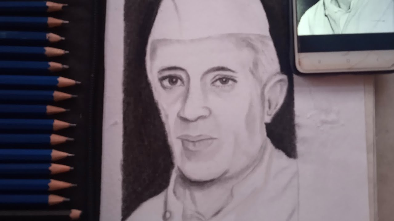 How to Draw Pandit Jawaharlal Nehru Drawing || Children's day Special ...