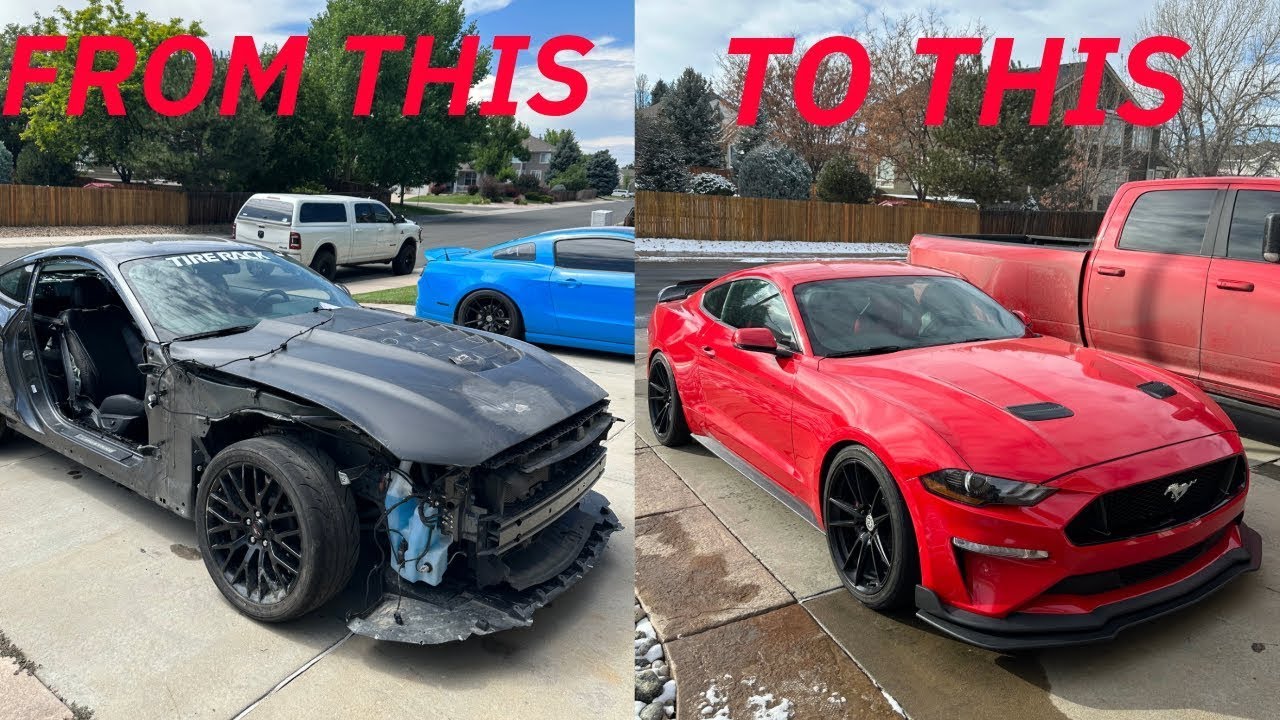 REBUILDING MY WRECKED MUSTANG IN 5 MINUTES - YouTube