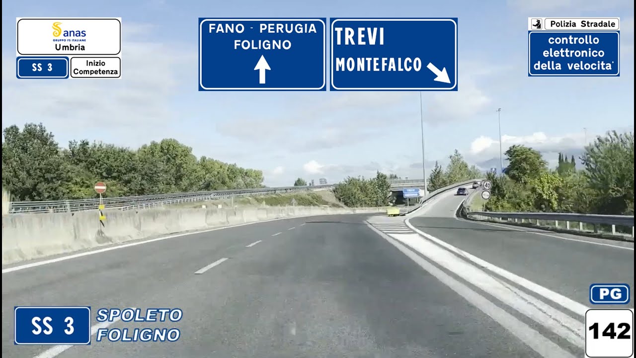 SS 3 | Strada Statale Flaminia | SPOLETO - FOLIGNO (SS 75) - YouTube