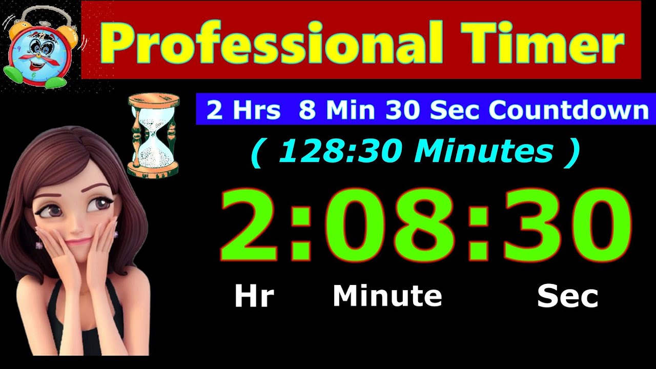 128:30 Minutes Countdown [Reverse Time] 2 Hrs 8 Min 30 Sec Timer ...