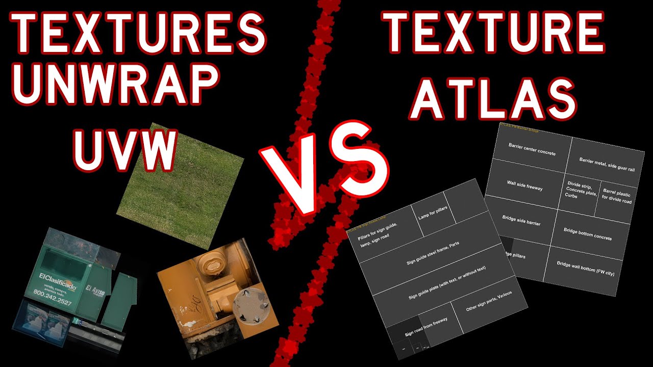 TEXTURES UNWRAP UVW | TEXTURE ATLAS - YouTube