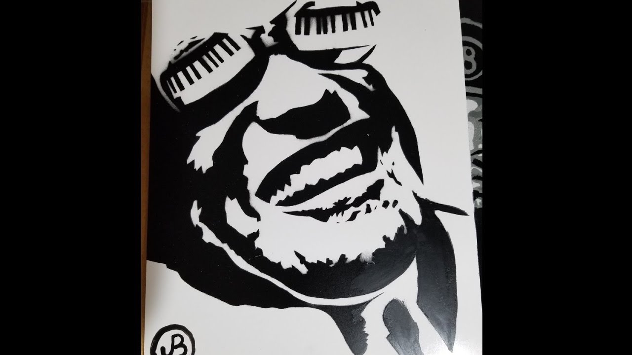 Ray Charles - Stencil - Spray paint art - YouTube