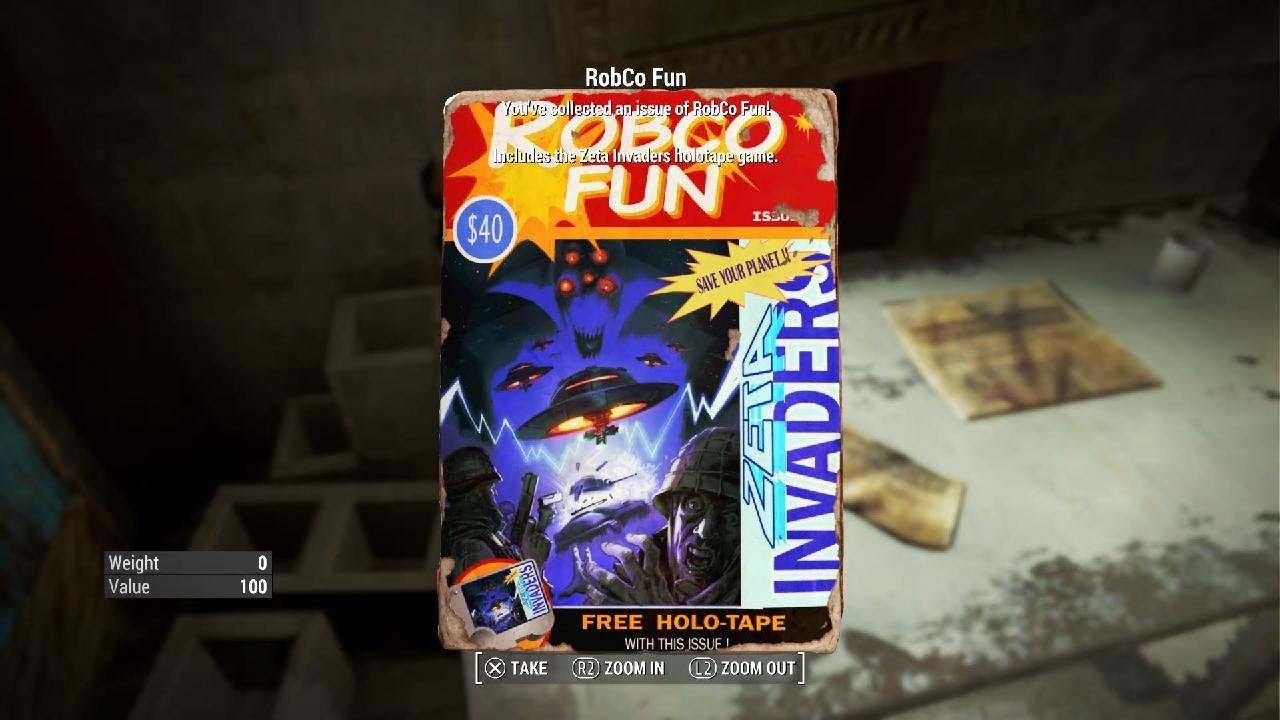 Fallout 4 Found Zeta Invaders - YouTube