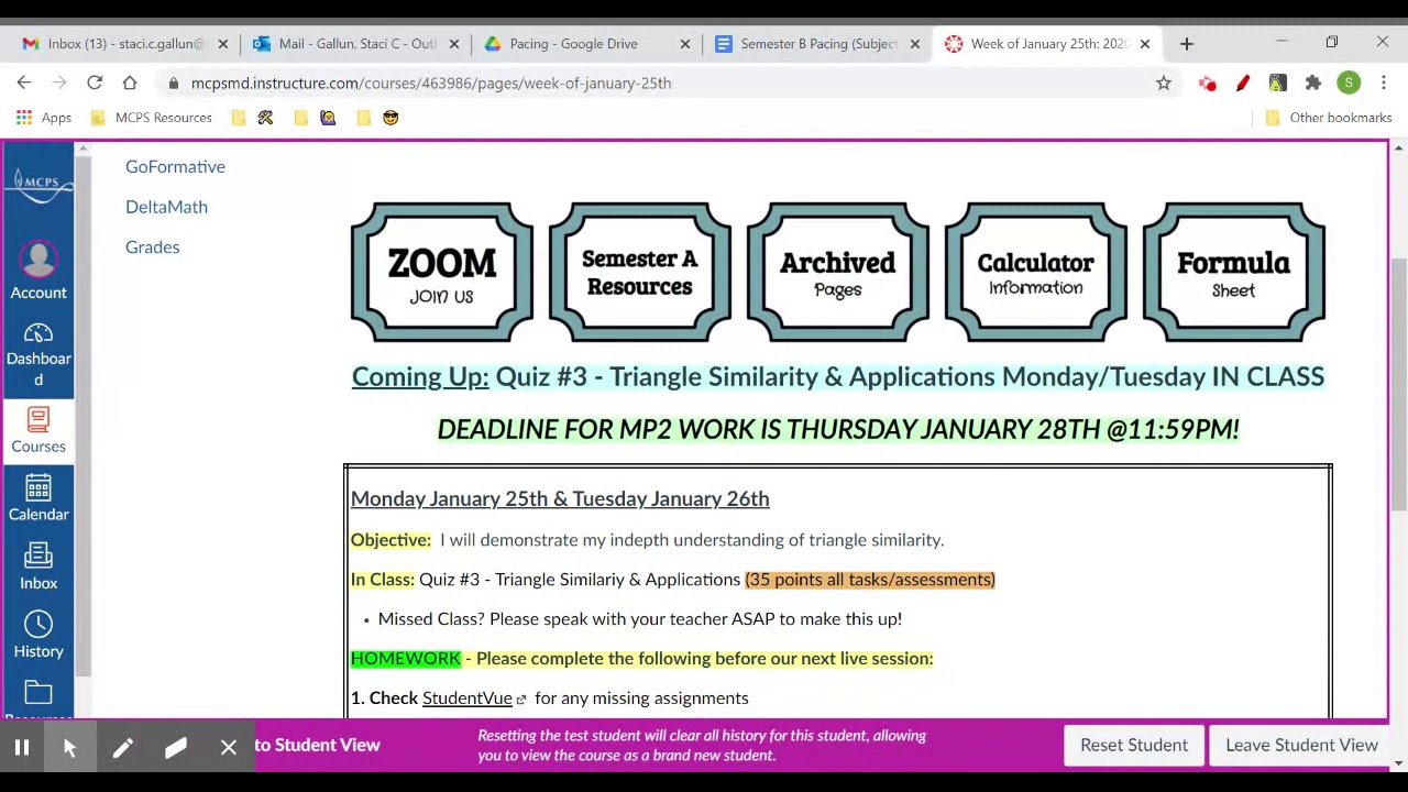 Navigating Your Honors Geo MyMCPS Classroom - YouTube