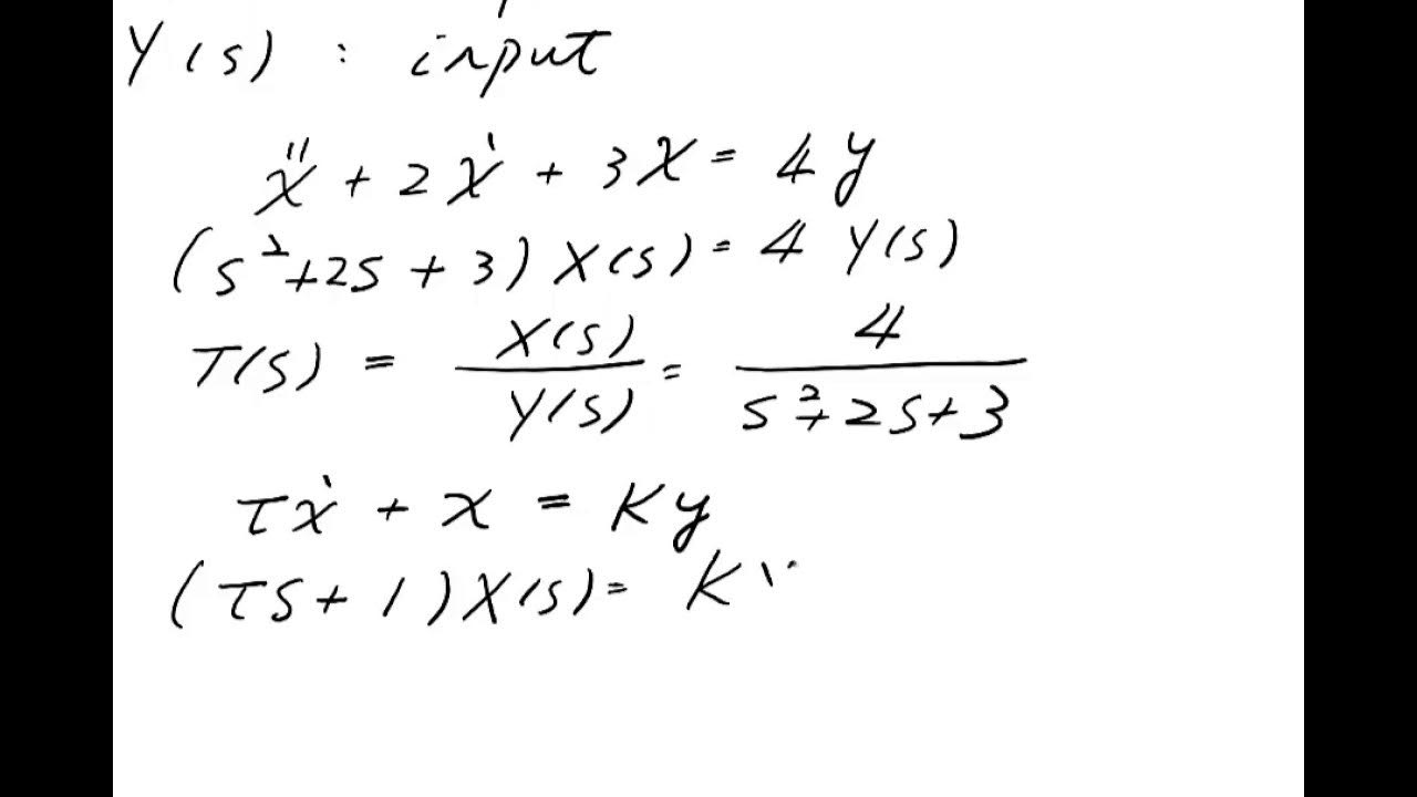 ME 340: Example - Converting ODE to a Transfer Function - YouTube