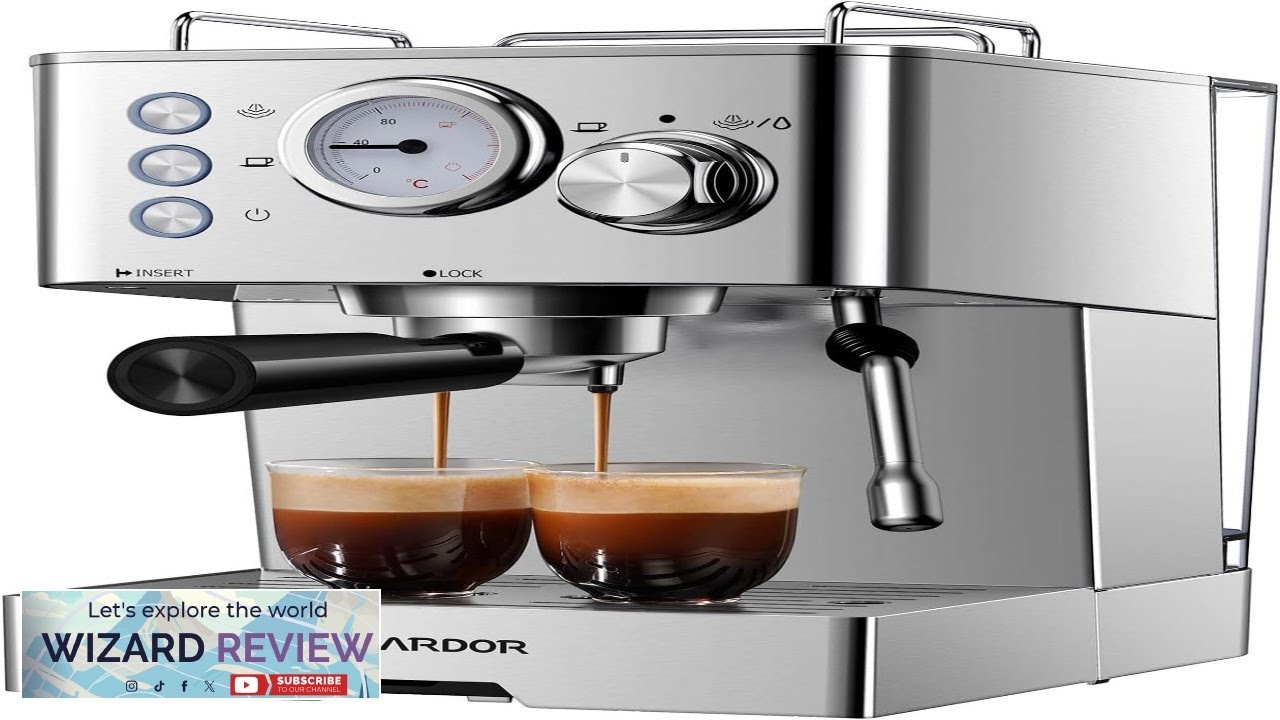 SHARDOR CM4682GB-UL 50 Oz Espresso Machine 15 Bar Fast Heating Review ...