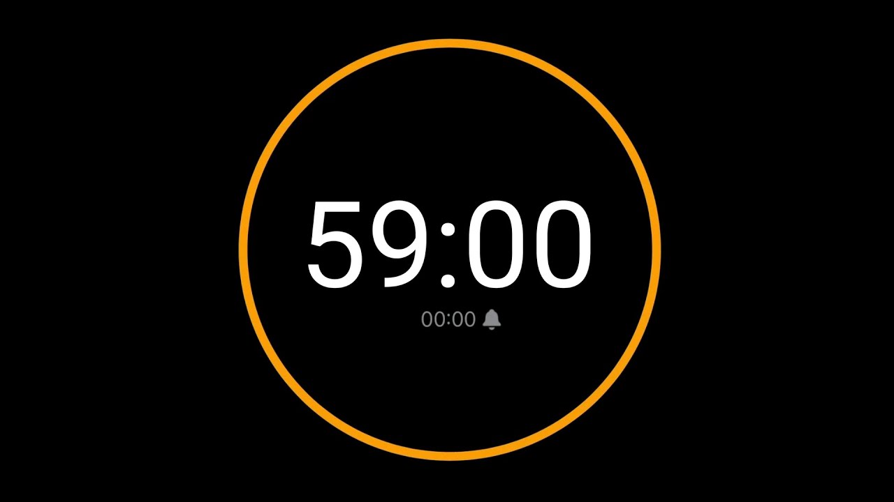 59 Minute Countdown Timer with Alarm / iPhone Timer Style - YouTube