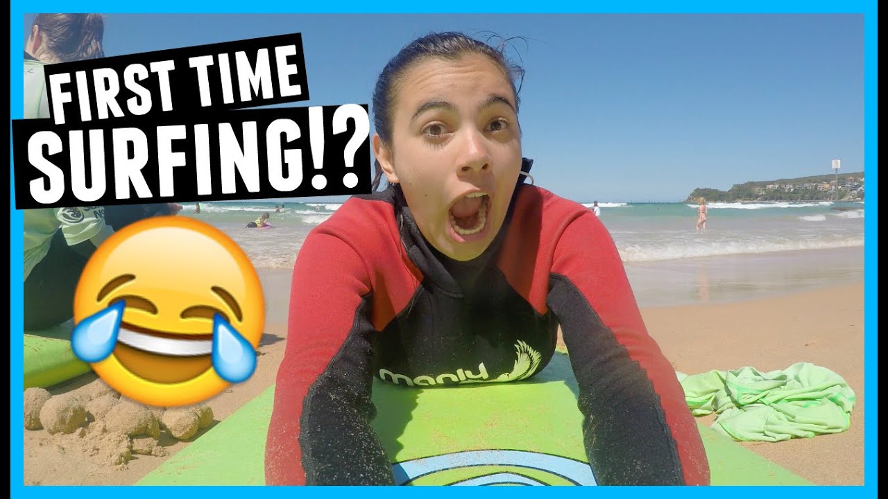 MY FIRST TIME SURFING!! - YouTube