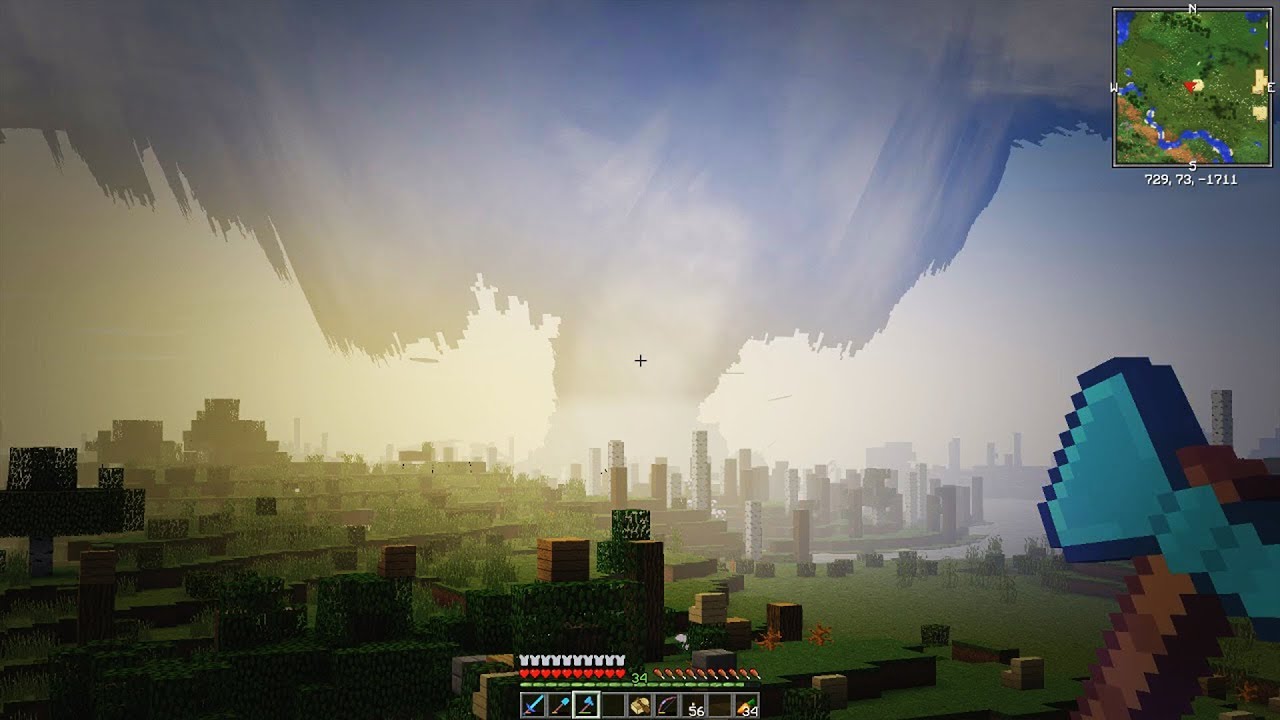 TWINADERS | Minecraft Tornado Survival S5E28 - (Localized Weather Mod ...