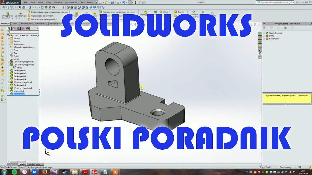 SolidWorks Tutorial - Podstawy SolidWorks'a - poradnik część 1 ...