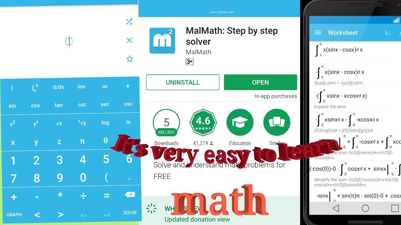 MALMATH APP Best mathematics problem,like integration, derivative ...