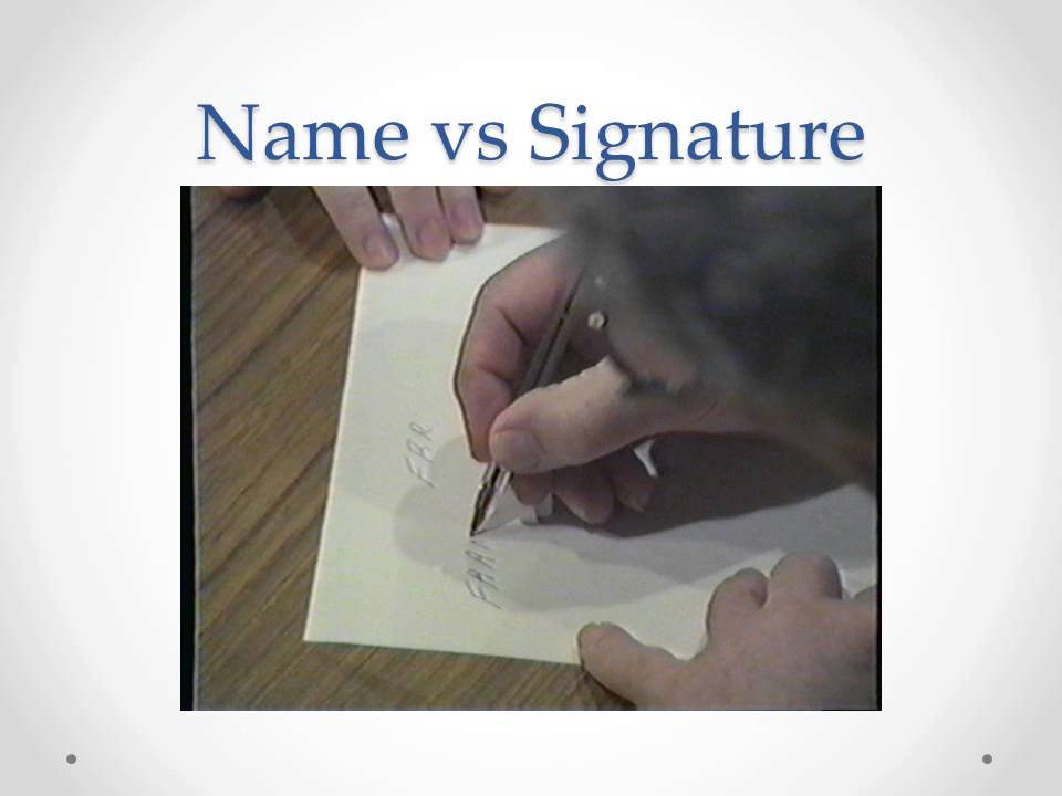 Name vs Signature - YouTube