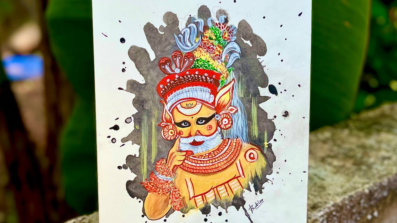 Muthappan Painting#theyyam#painting#colouring#muthappan - YouTube