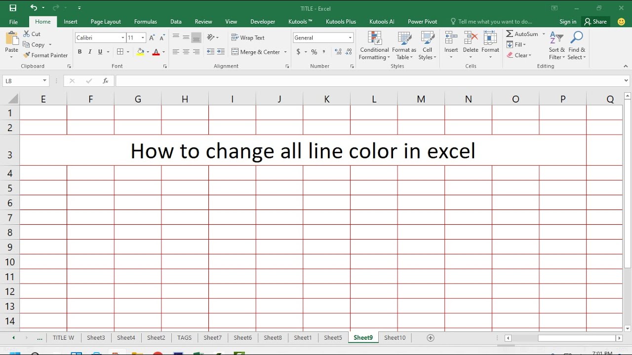 How To Change All Line Color In Excel YouTube How To Change All Line Color In Excel YouTube