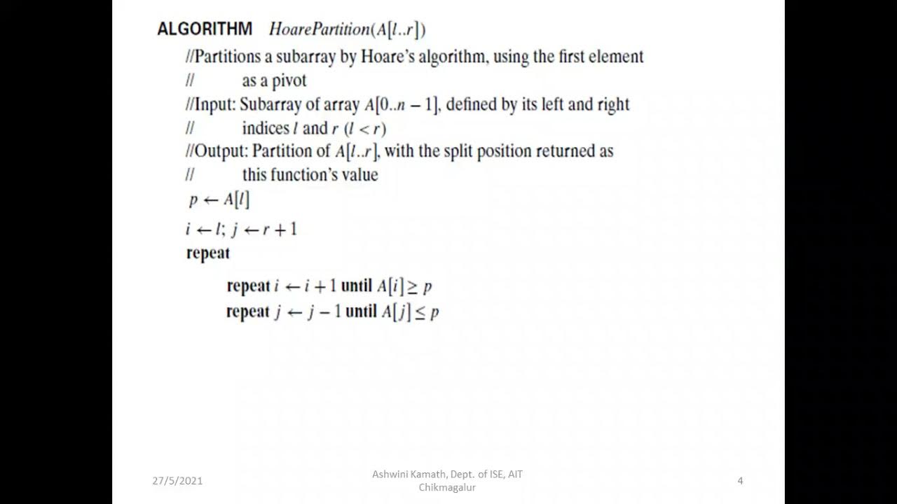 DAA 4th sem Module 2 : Quicksort - YouTube