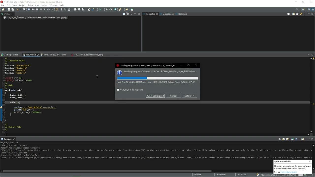 Control CARD TMS320F28379D, printf,sprintf - YouTube