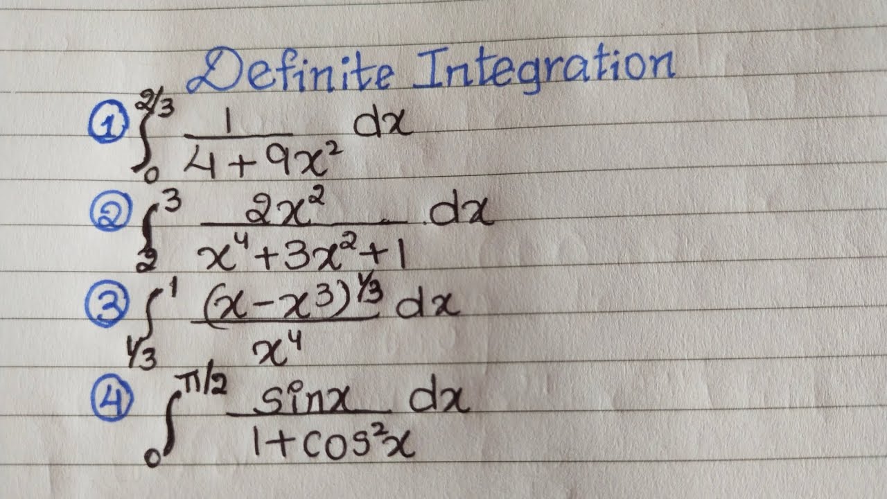 Definite Integration Problems - YouTube