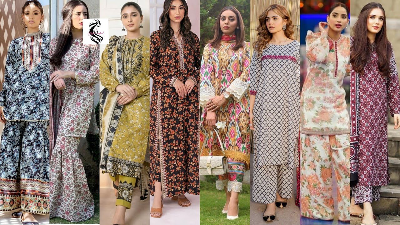 very attractive Designer printed ladies dress || Printed casual suits ...