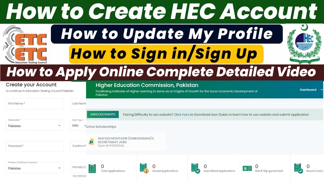 How to Create HEC Portal Account Complete Profile and Apply for Jobs ...