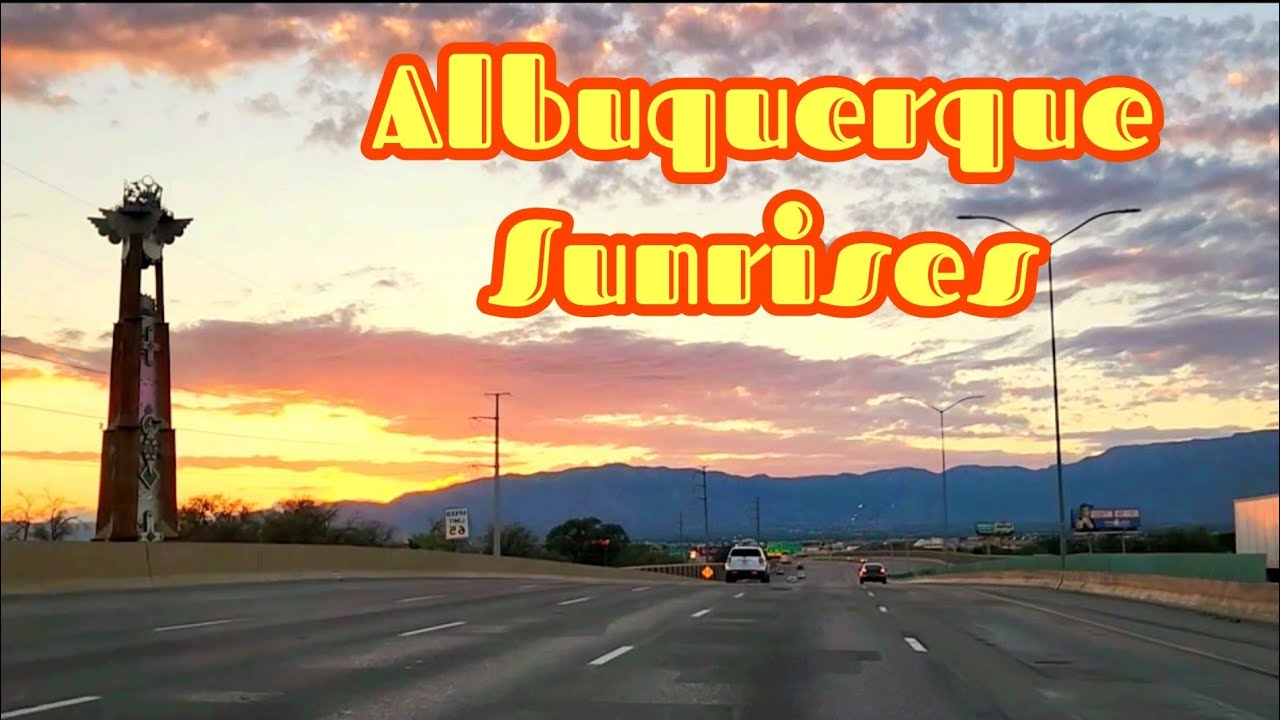 Driving into a Vibrant Albuquerque Sunrise - YouTube