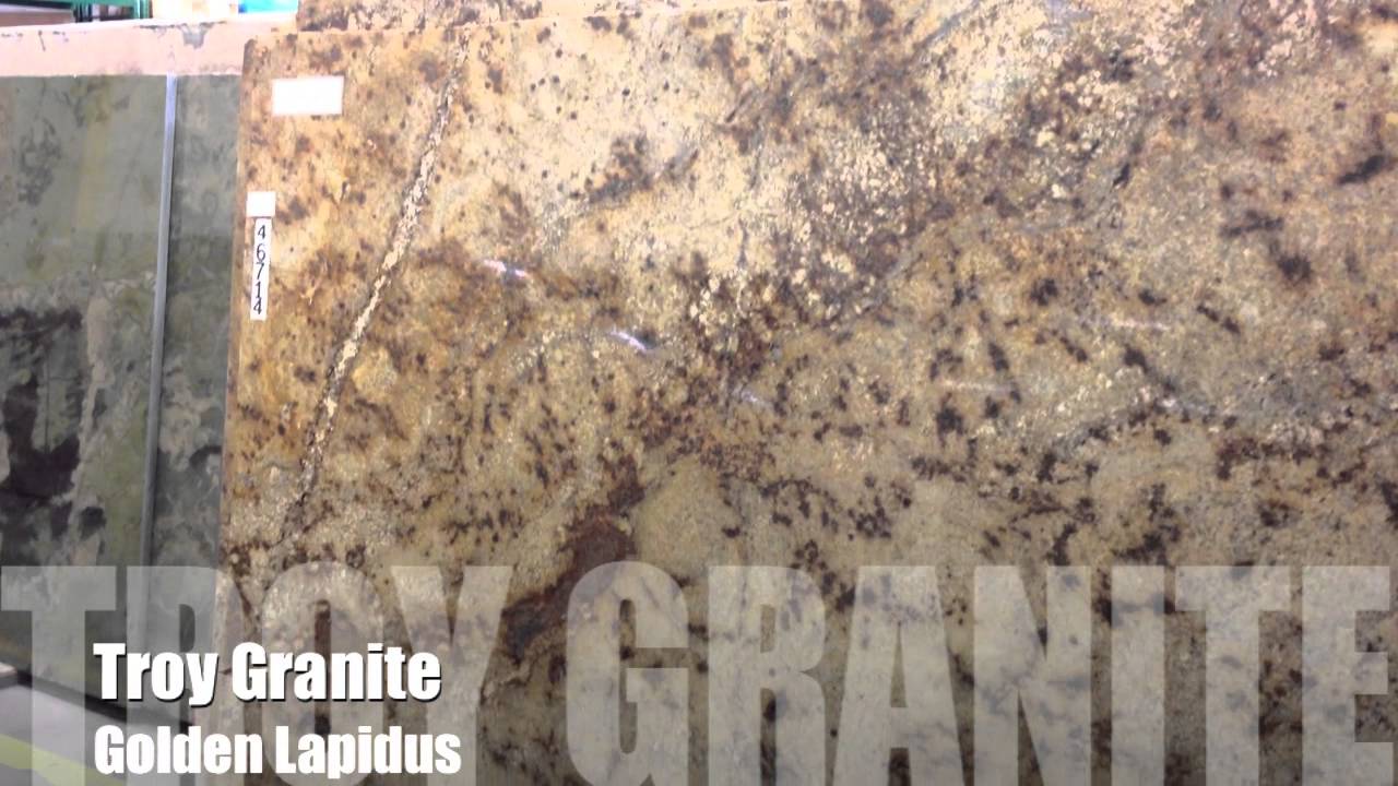 Golden Lapidus Granite Countertop by Troy Granite - YouTube