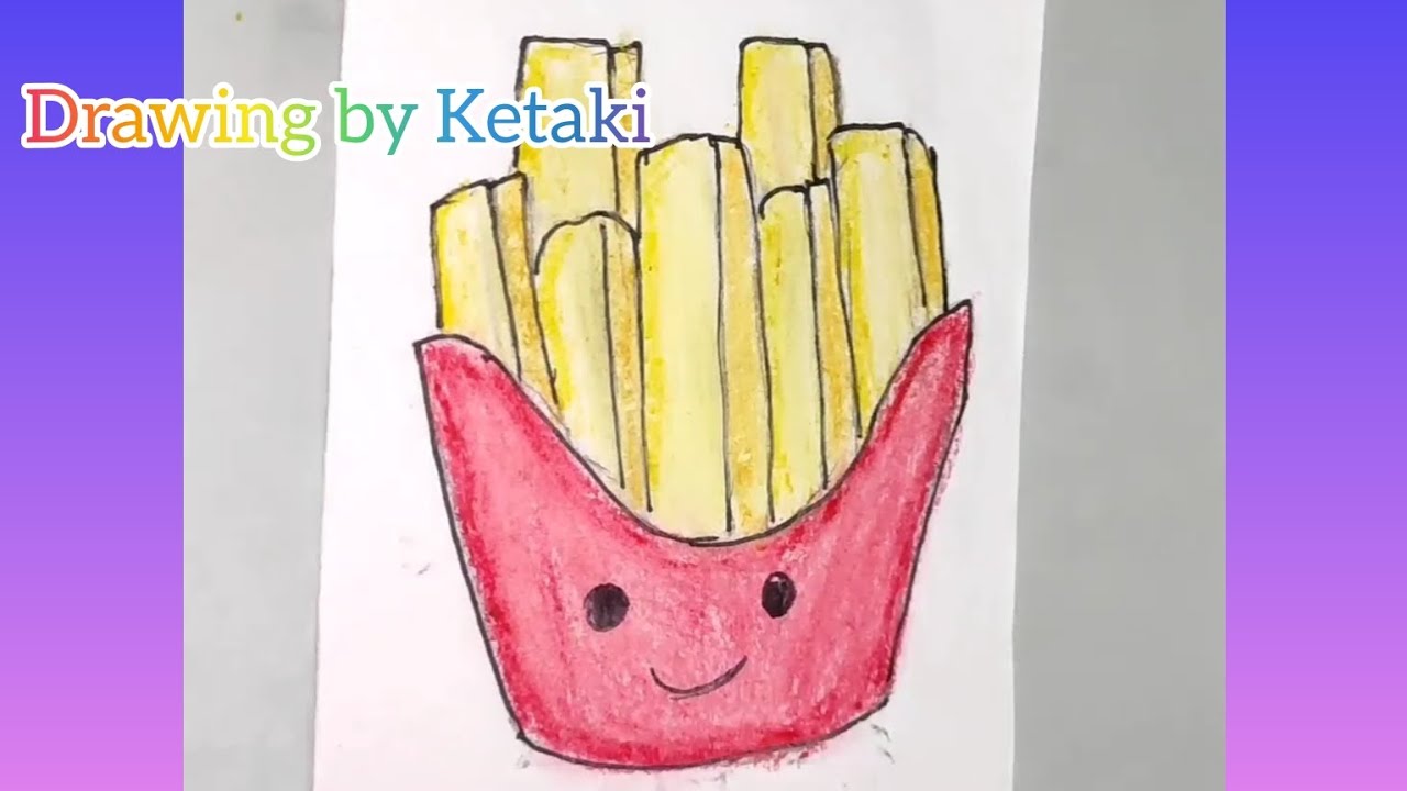 how to draw frech fries - YouTube