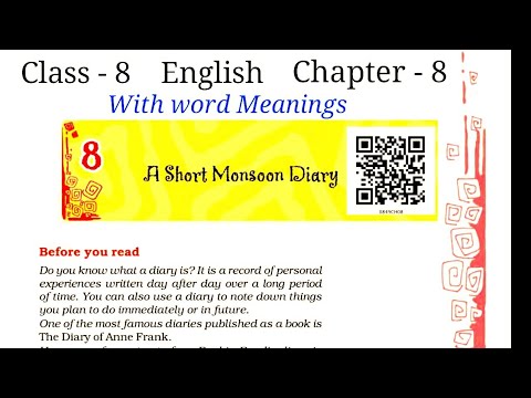A short monsoon diary class 8 | Honeydew chapter 8 class 8 - YouTube