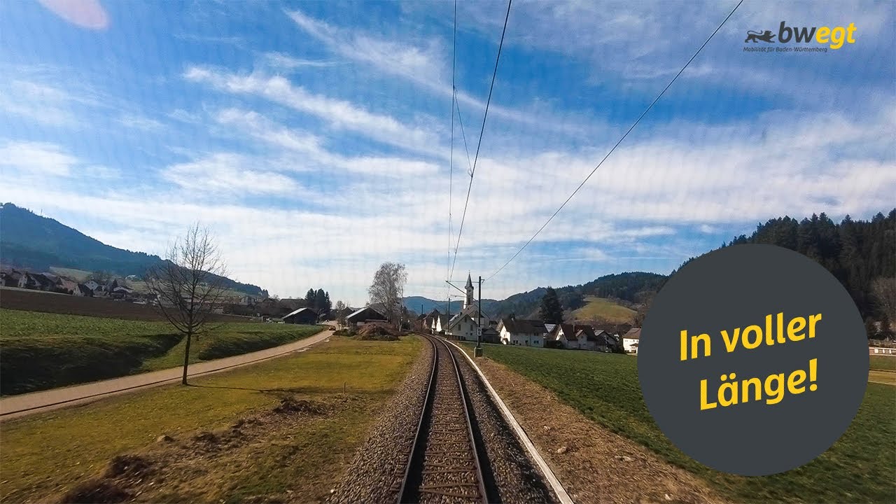 Führerstandsmitfahrt von Elzach nach Freiburg mit bwegt auf der ...